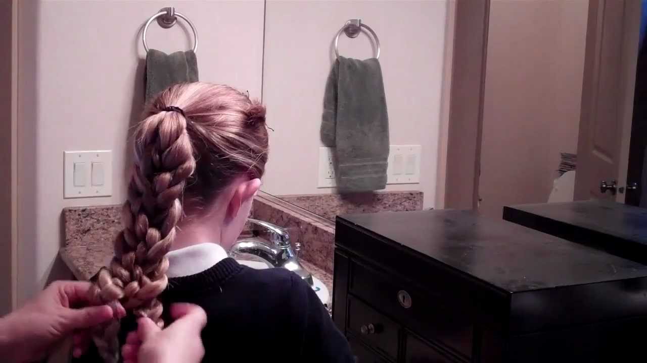 "Tangled" Hair Do for girls- Large braid pony tail- Rapunzel - YouTube