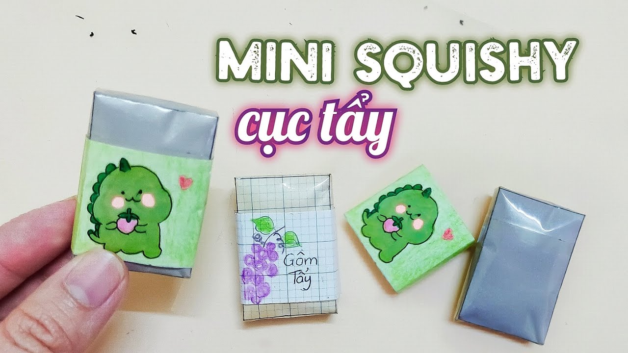 DIY | Cách làm SQUISHY giấy mini HÌNH CỤC TẨY ( GÔM) cực đơn giản | 3D ...