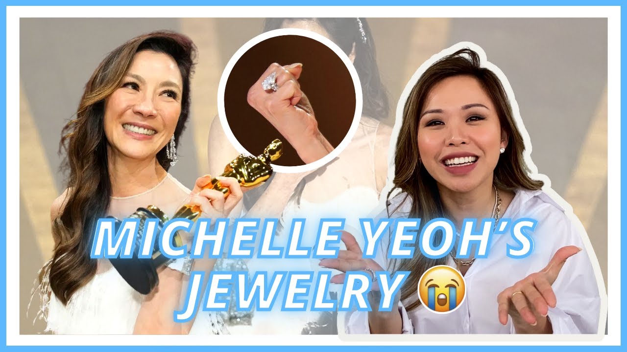 Michelle Yeoh's Jaw-Dropping Oscars Pear Shape Diamond Ring - YouTube