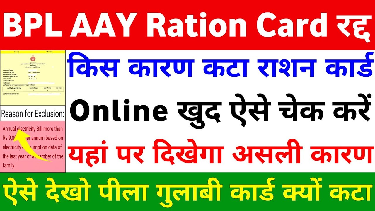 BPL AAY Ration Card Katne Ka Reason Kaise Pata Karen | BPL Card Kyon ...
