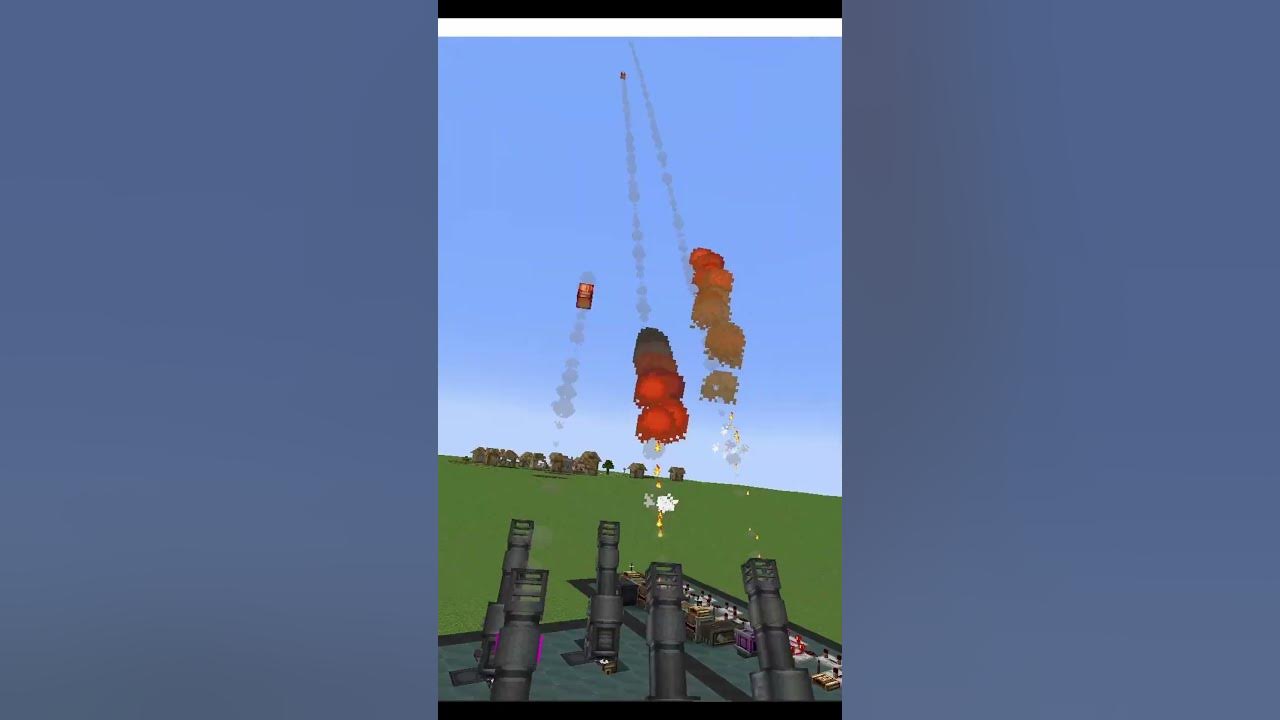 High Explosive Artillery Barrage - Create Big Cannons mod - YouTube