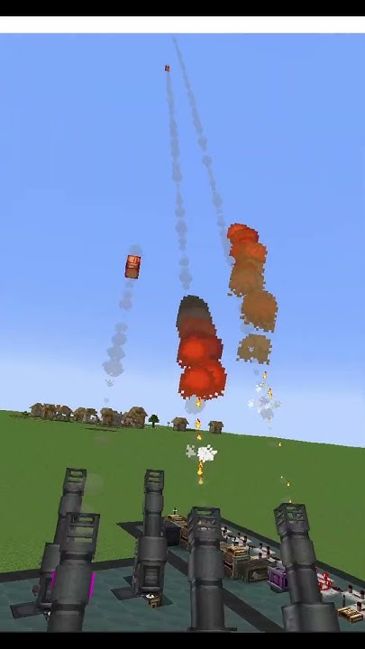 High Explosive Artillery Barrage - Create Big Cannons mod - YouTube