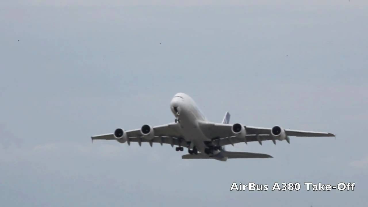 AirBus A380 take-off and flight - YouTube