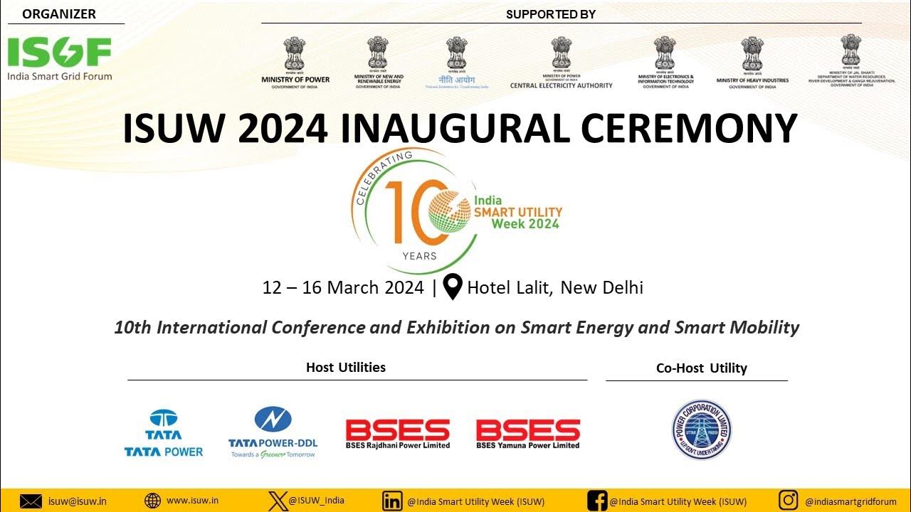 ISUW 2024 | 13 March 2024 | INAUGURATION OF ISUW 2024 CONFERENCE AND EXHIBITION - YouTube