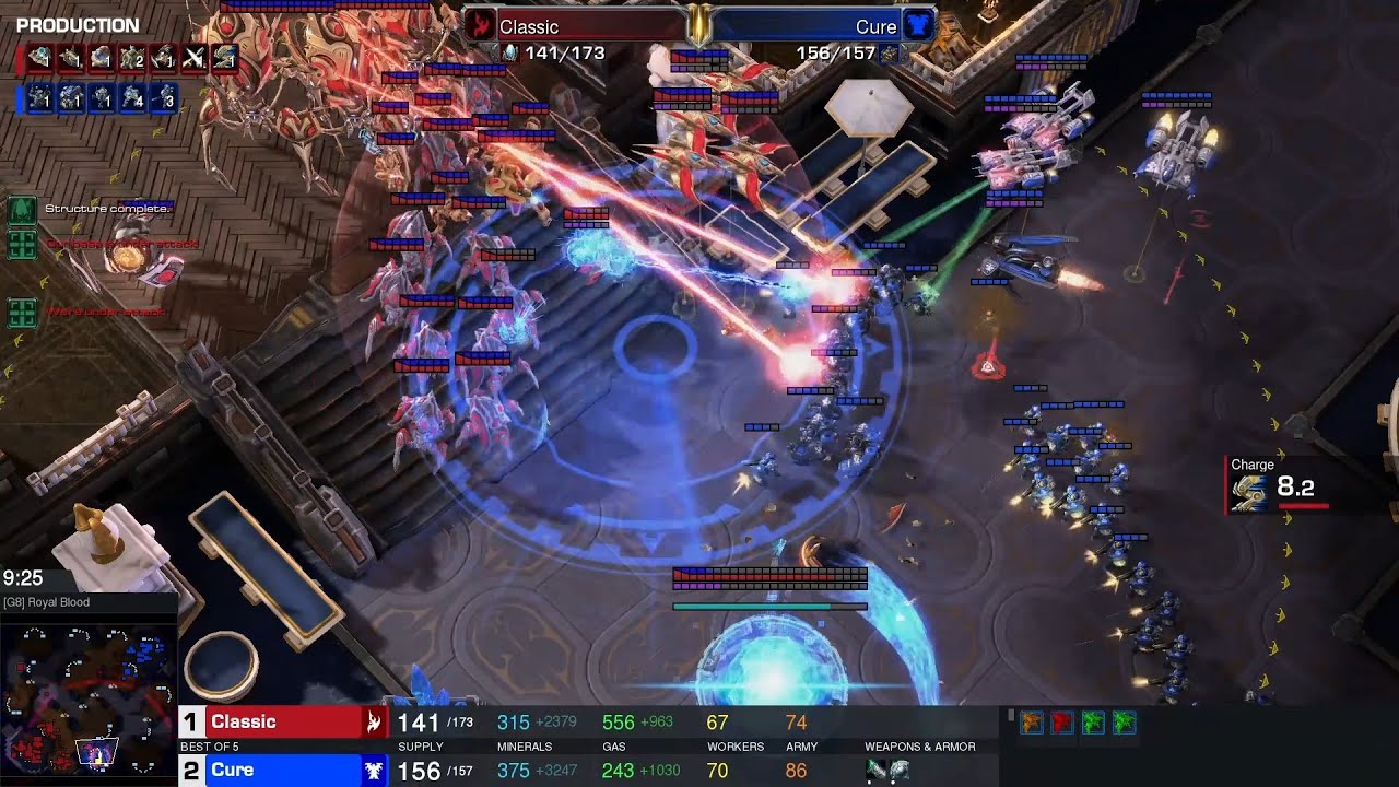 Starcraft II Gamers8 2023 Aug5 Classic(P) v Cure(T) Game 3 MAPS - [G8 ...