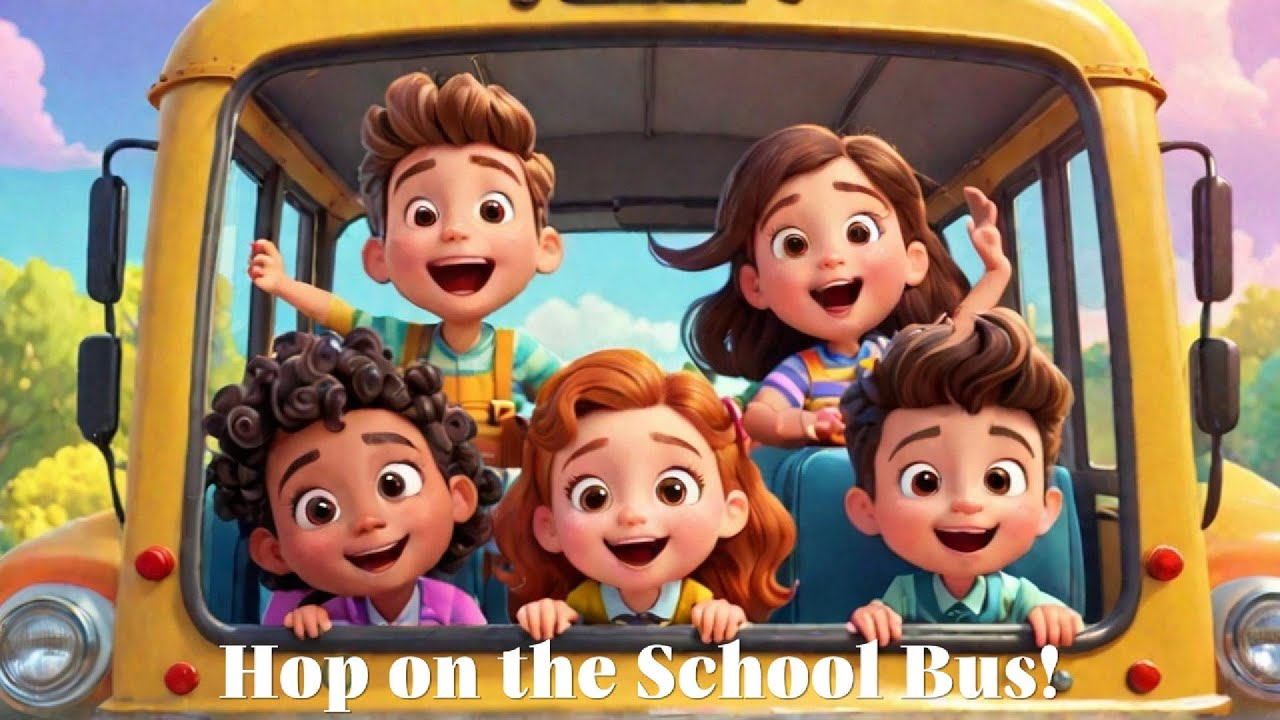 Hop on the School Bus Sing-Along Fun! 🚌 Cute Kids Animation! 🎶 - YouTube