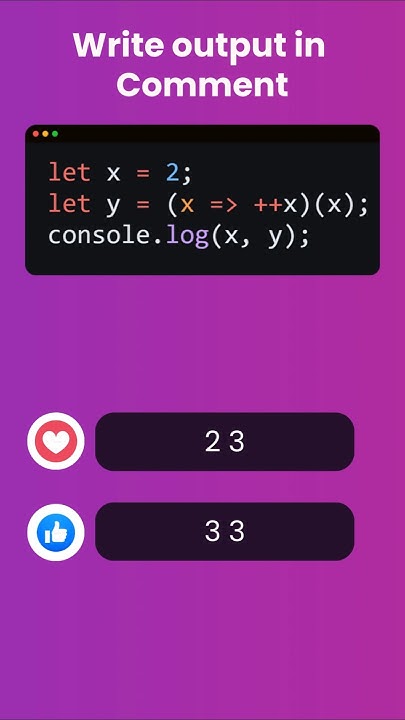 #javascript #outputs #day66 Output Program 99 parameter scope & effects ...