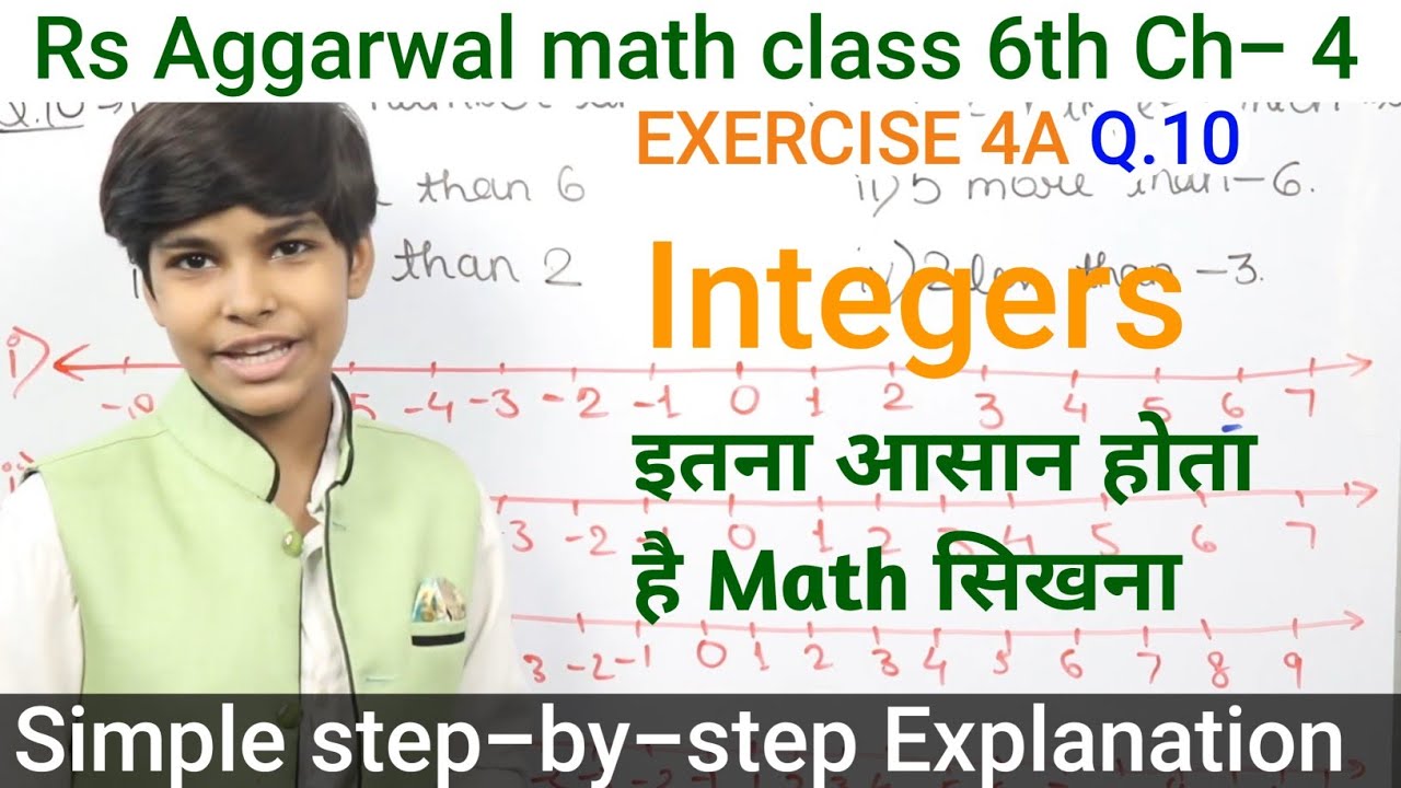 rs aggarwal Solution Class 6 chapter 4 Exercise 4A Q 10 | Integers ...