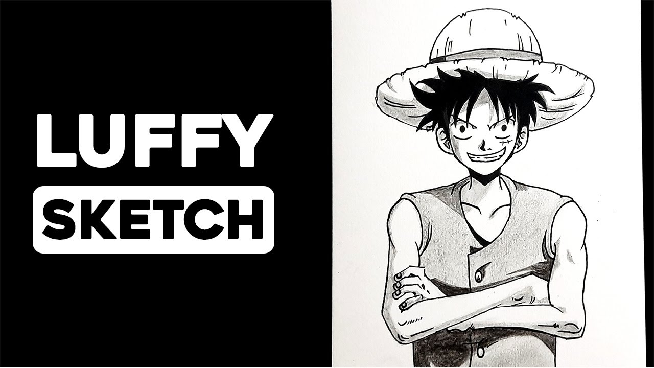 How to make pencil sketch of LUFFY from One Piece - YouTube