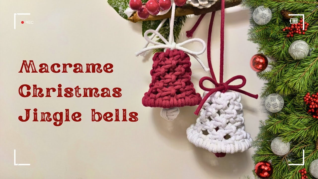 Macrame jingle bells without ring and beads || Christmas ornaments ...