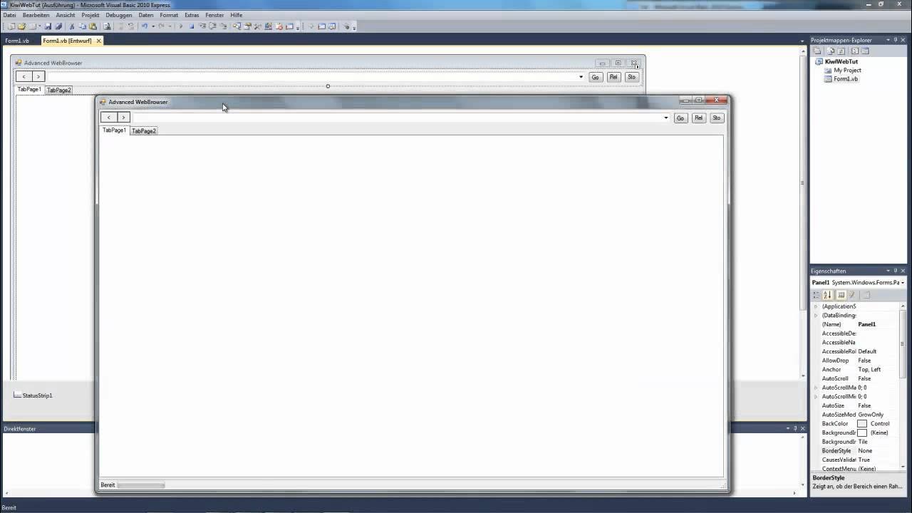 Webbrowser mit Tabs Visual Basic Part 2/9 - YouTube