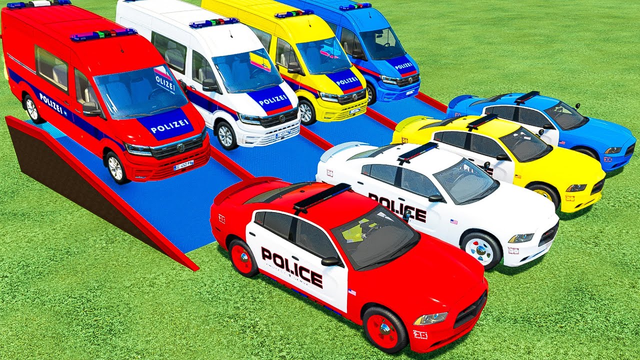 POLICE CARS ! TRANSPORTING DODGE POLICE CARS & VOLKSWAGEN POLICE ...