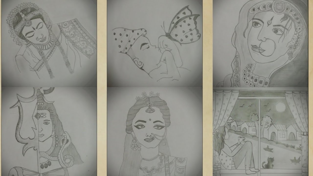 My pencil drawing collection || easy pencil drawing collection - YouTube