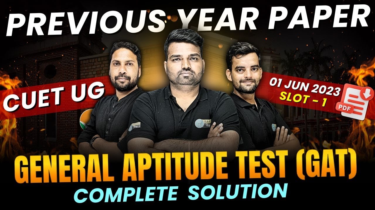 CUET General Aptitude Test PYQ Set wise solution Part - 3 |CUET PYQ Pdf ...