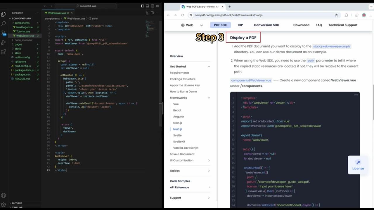 How to Create A Nuxt.js PDF Editor - Step 3: Display the PDF Document - YouTube