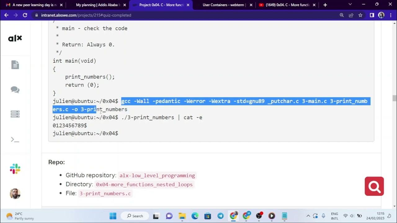 0x04 C More Functions More Nested Loops The Numbers Speak For