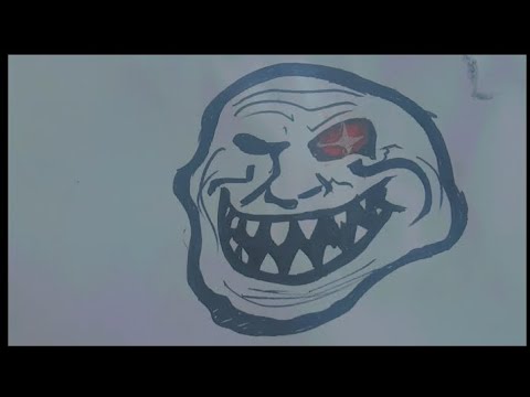Troll Face With Red Eye Blink ||Sketchy Veil - YouTube