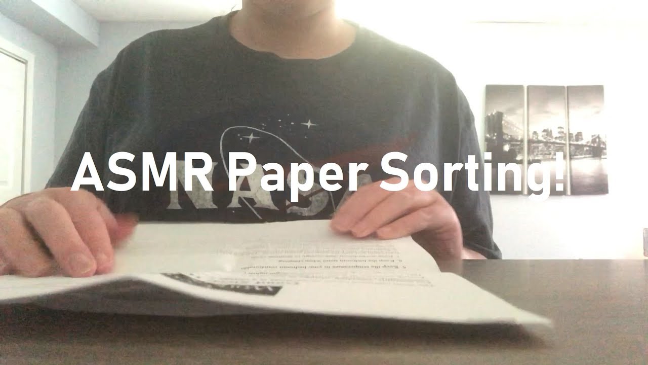 ASMR Paper Sorting: Ripping, Shuffling, and Writing Sounds - YouTube