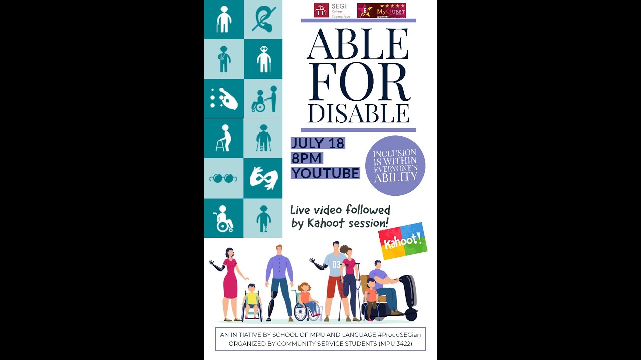 ABLE TO DISABLE " Inclusion is within everyone's ABILITY" - YouTube