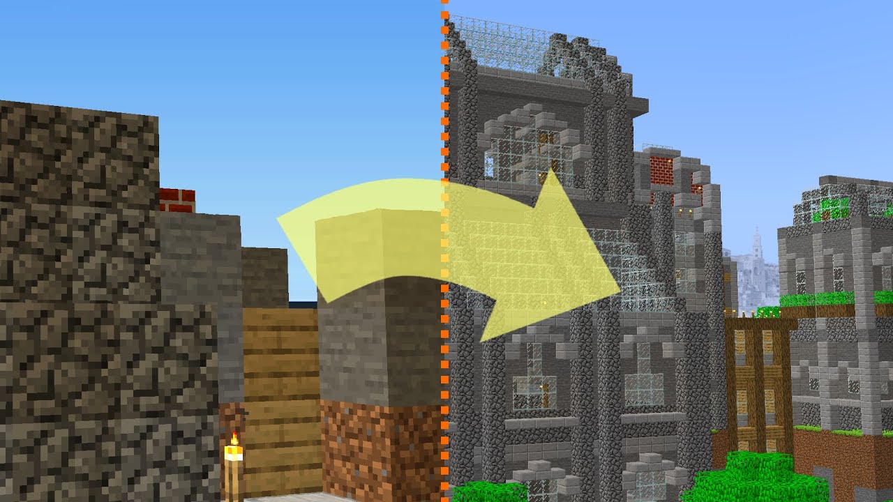 Minecraft Classic - Building a City with only 9 Blocks - YouTube