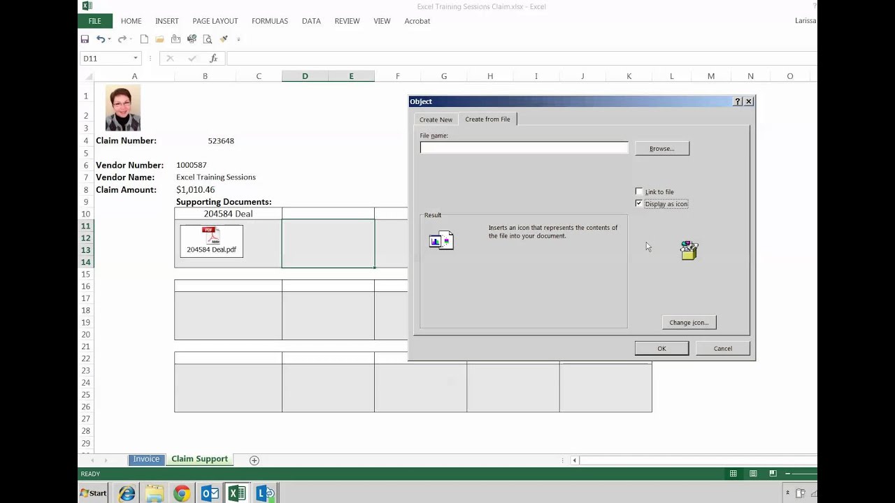 Excel Tutorial: How To Attach A PDF File Into Excel File - YouTube