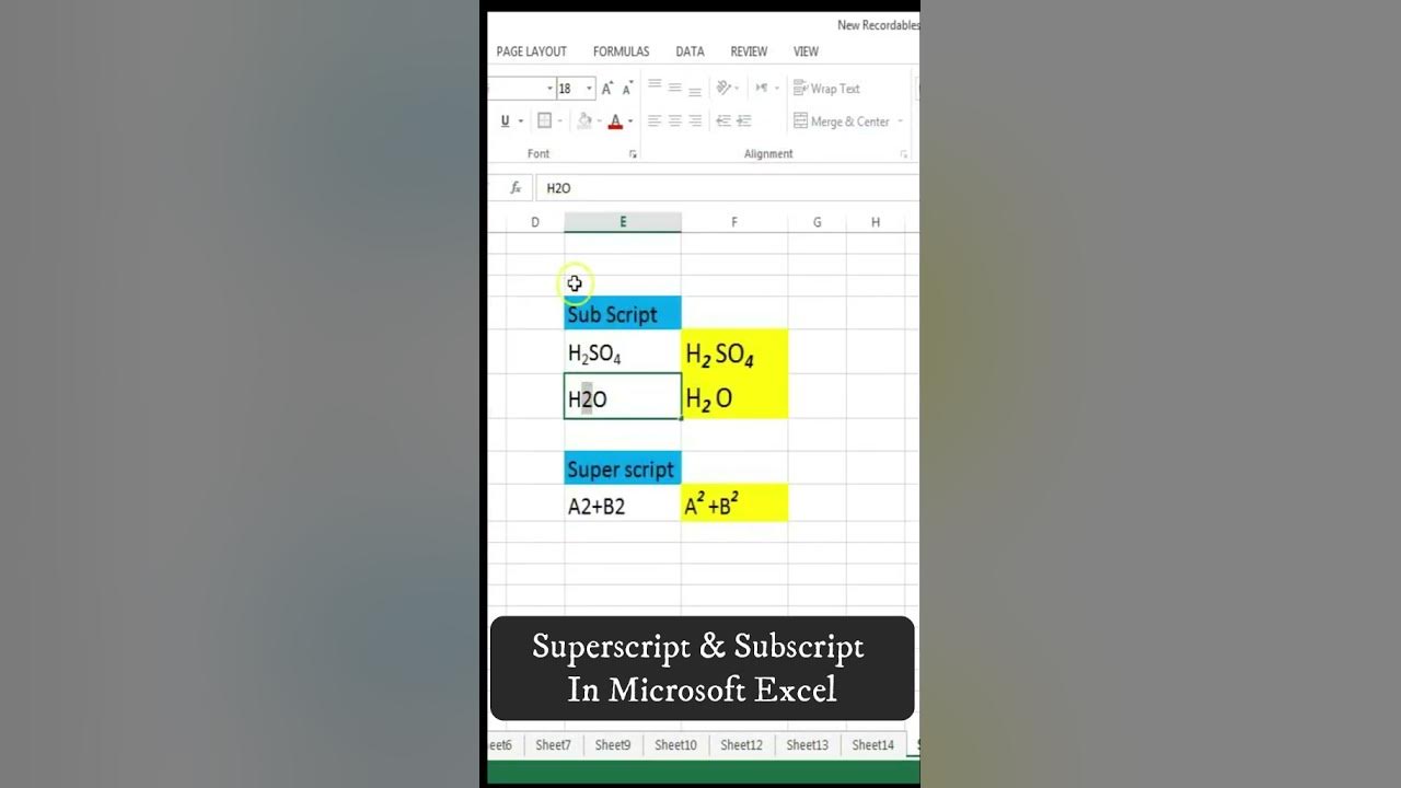 How to Easily Add Superscripts and Subscripts in Excel 2025 #excel #exceltipsandtricks - YouTube