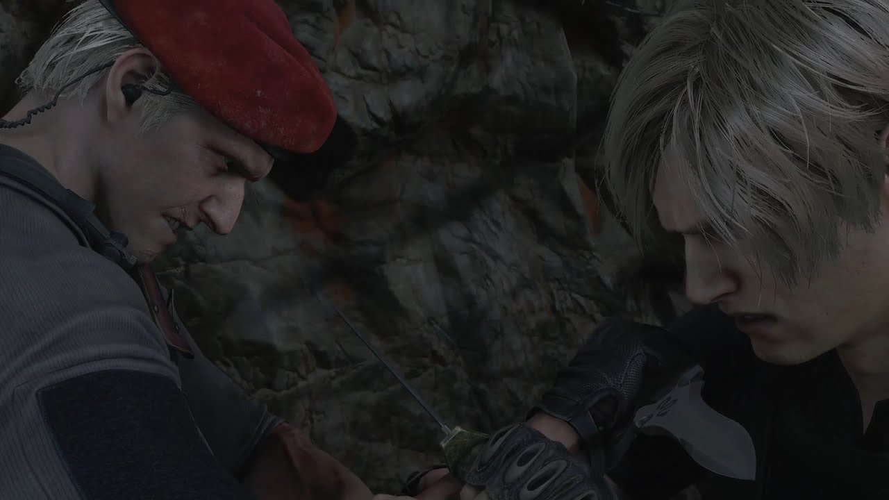Intense Knife Fight between Leon and Krauser | Luis' Death Scene ...