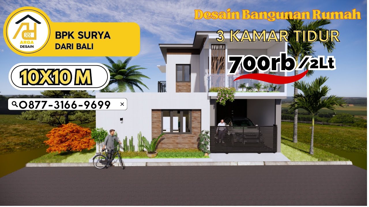 Desain Villa Ukuran 10X10M [2 LANTAI] dari BPK SURYA, Jasa Desain Villa ...