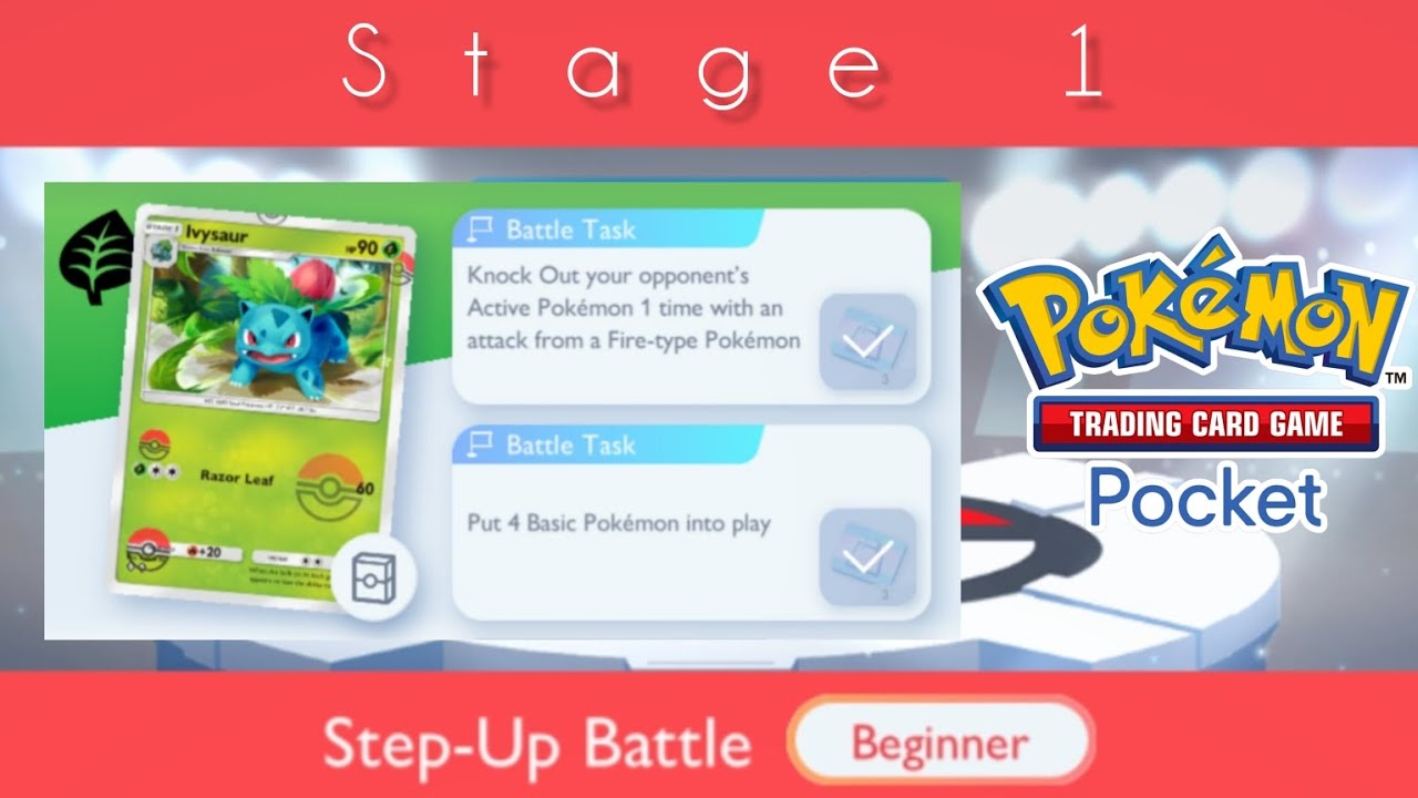 Step-Up Battle Beginner, Stage 1 "Ivysaur" [Clear Battle Task] Pokemon ...