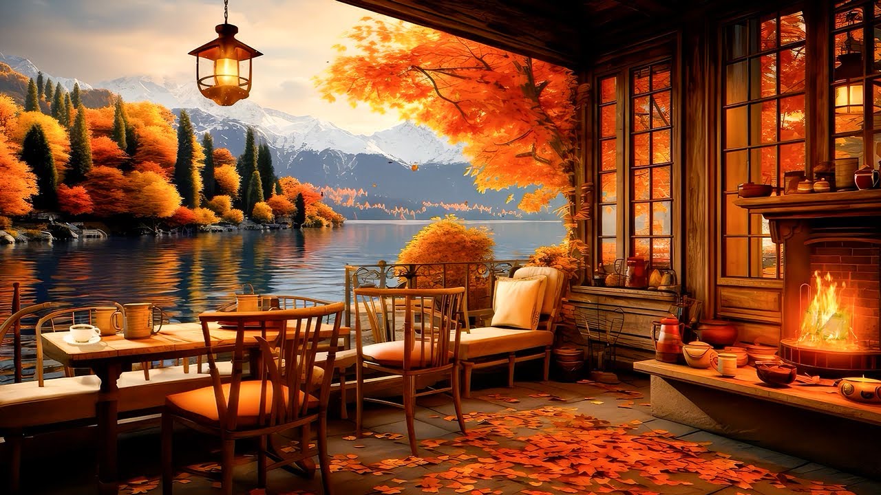 Cozy Autumn Porch Ambience 🍂Soulful Autumn Jazz Notes 🍂 Enhance Study ...