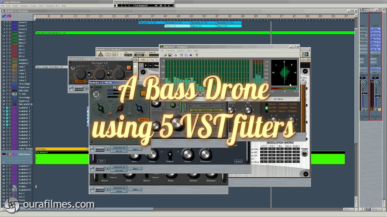 A Bass Drone with 5 vst filters in series - very analogue sounding ...