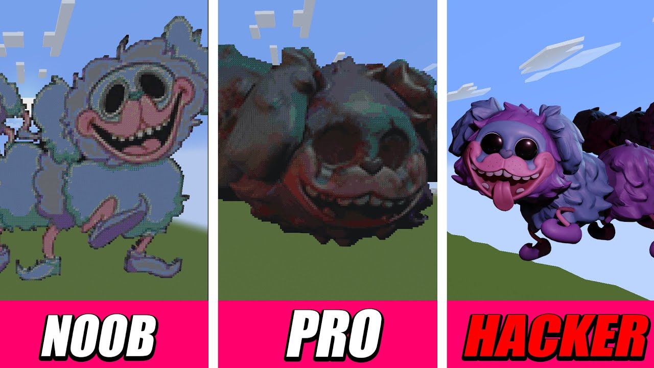 Pixel Art (NOOB vs PRO vs HACKER vs GOD) Poppy Playtime PJ Pug-A-Pillar ...