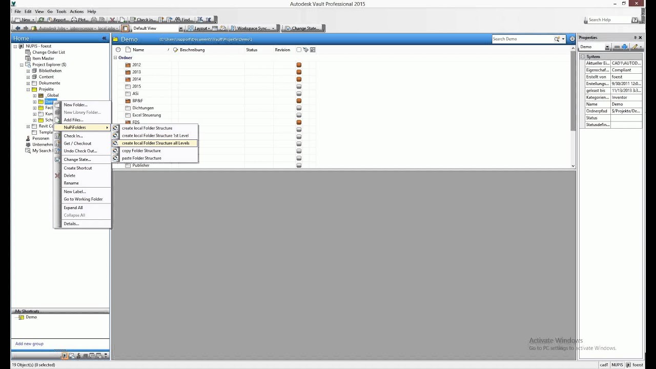 Quickly copy an Autodesk Vault file directory with NuPiFolder - YouTube