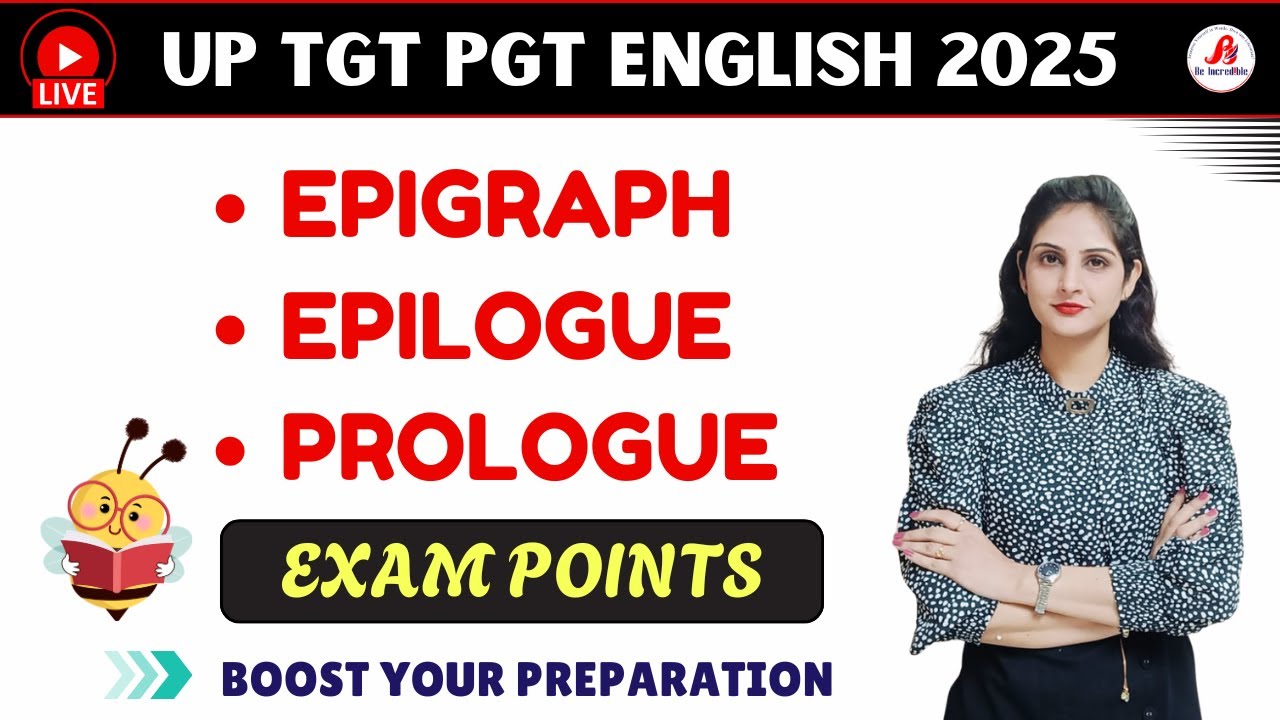 🔴Epigraph, Epilogue, Prologue - UP TGT PGT English Special - YouTube
