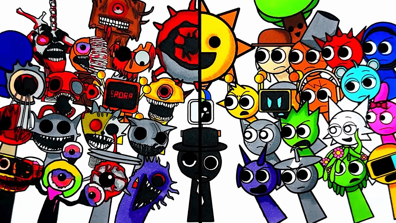 How to Color All Original Sprunki vs All Horror Sprunki // Incredibox ...
