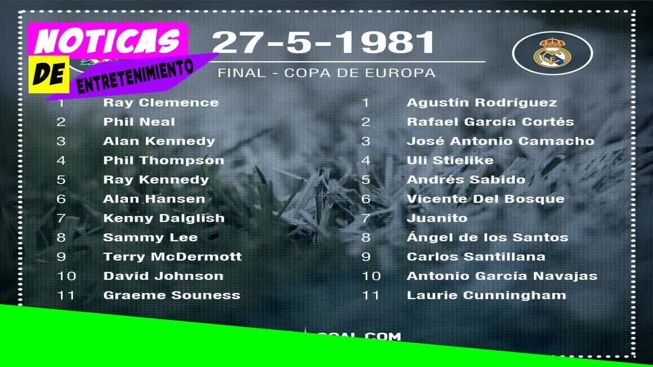 Real Madrid - Liverpool de Copa de Europa de 1981: alineaciones y ...