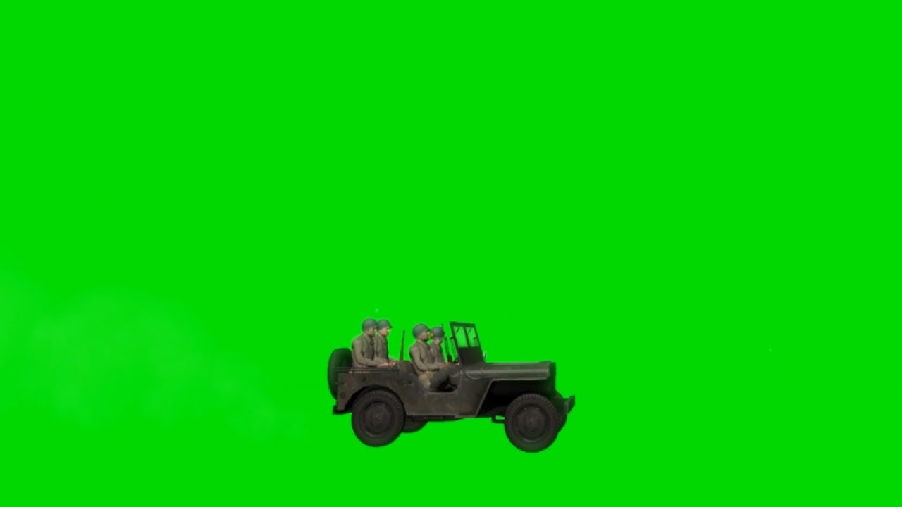 Jeep Willy transport green screen 1080p - YouTube