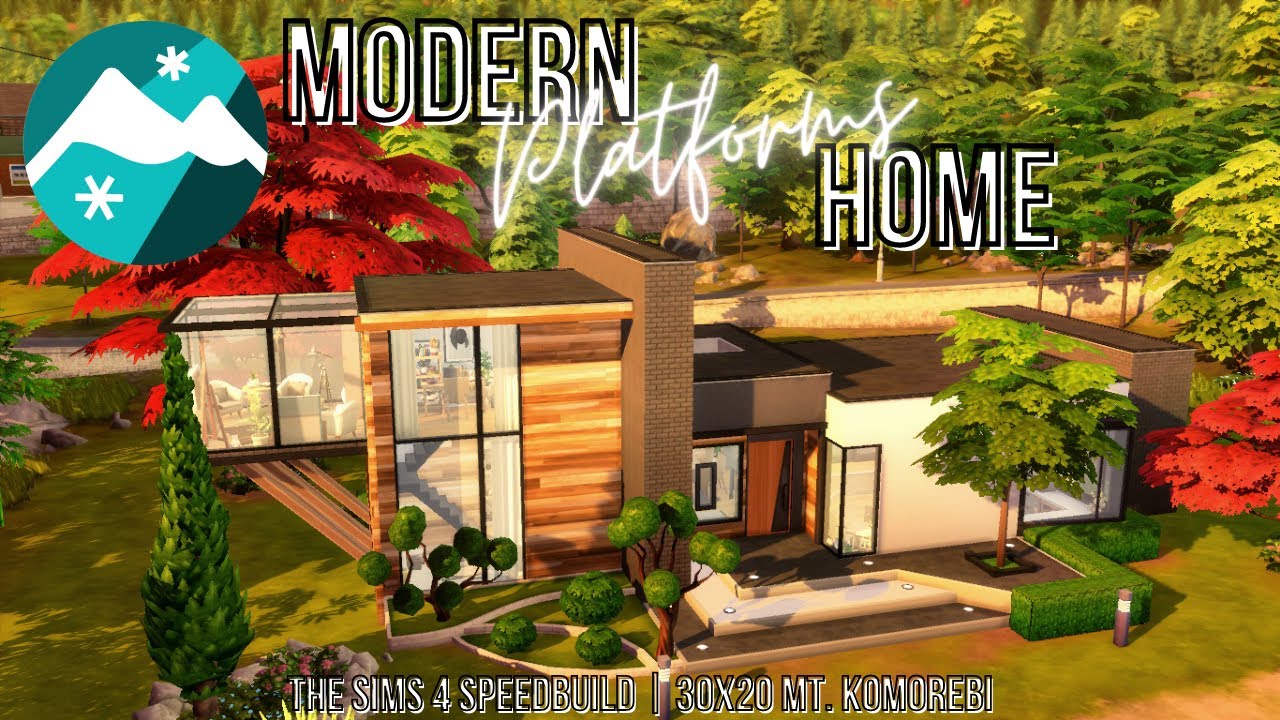 Modern Platform Home & Snowy Escape! - The Sims 4 Speedbuild | NO CC ⛄ ...