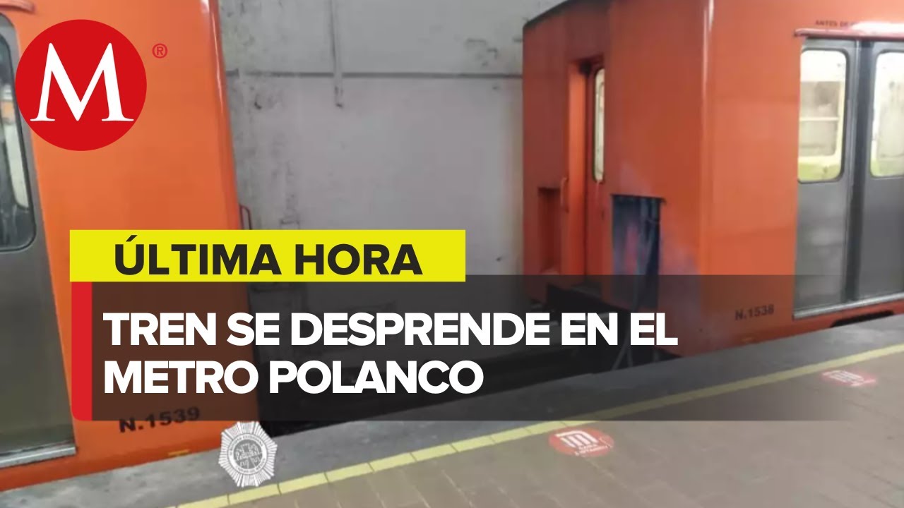 Se desprende vagón de la L7 del metro en la estación Polanco - YouTube