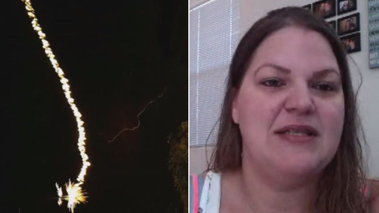 Lightning Bolt Strikes Just Feet Away From Woman Shooting Video of ...