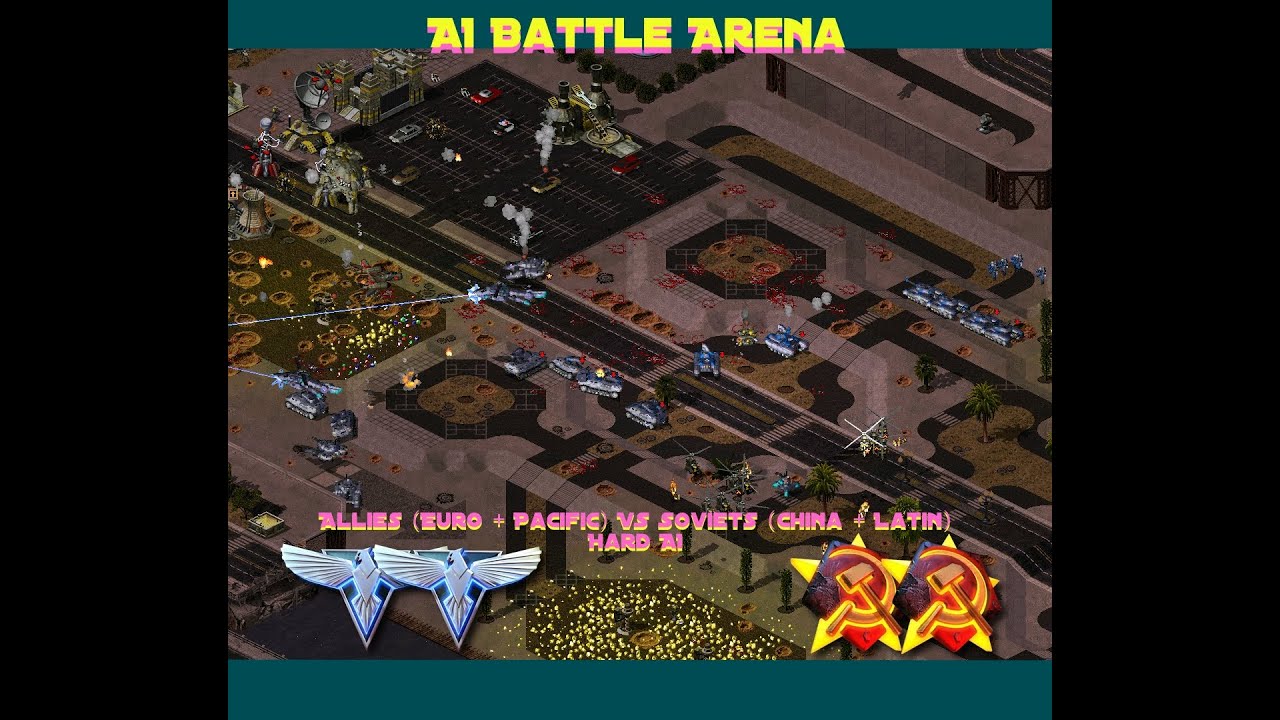 Red Alert 2 - Mental Omega Mod | AI Battle Arena 2 v 2 | Euro + Pacific ...