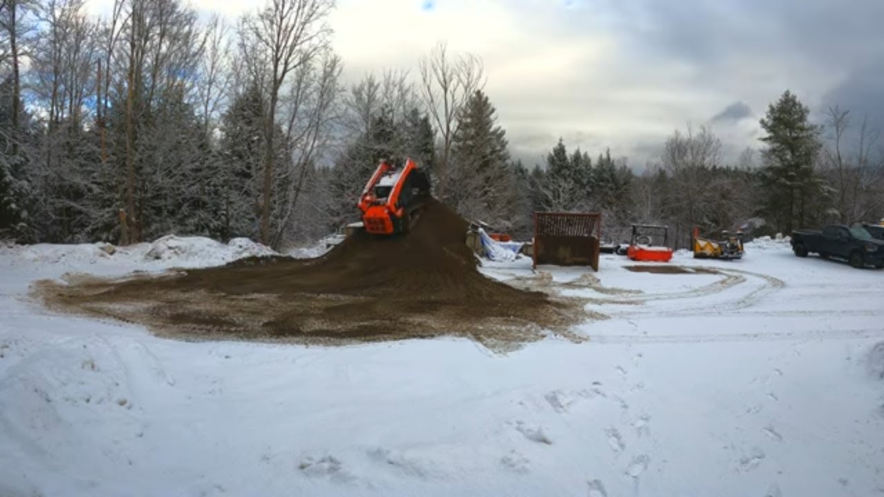 Need a Bigger Sand Bin! Stacking Winter Sand w/ Kubota SVL97-2 - YouTube