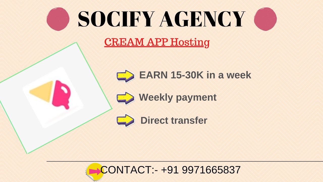 Cream app hosting.New app, earn 20-30k in a week. - YouTube