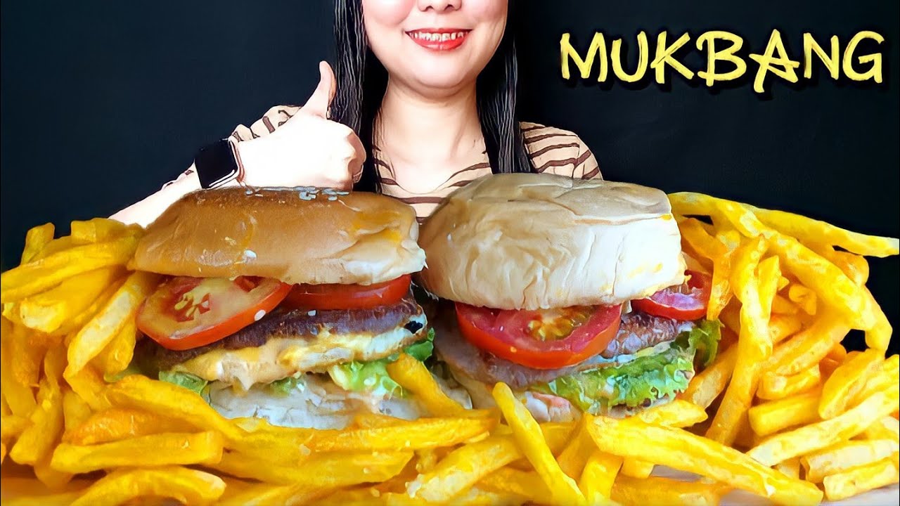 BURGERS+OVERLOAD FRIES/Real Mukbang/Pinoy Mukbang/Mukbang Philippines ...