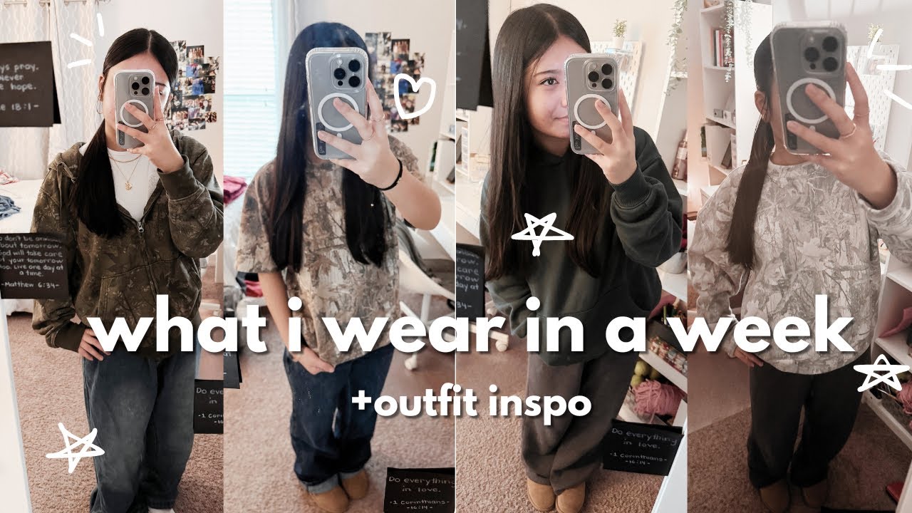 WHAT I WEAR IN A WEEK !! - outfit inspo for school - YouTube