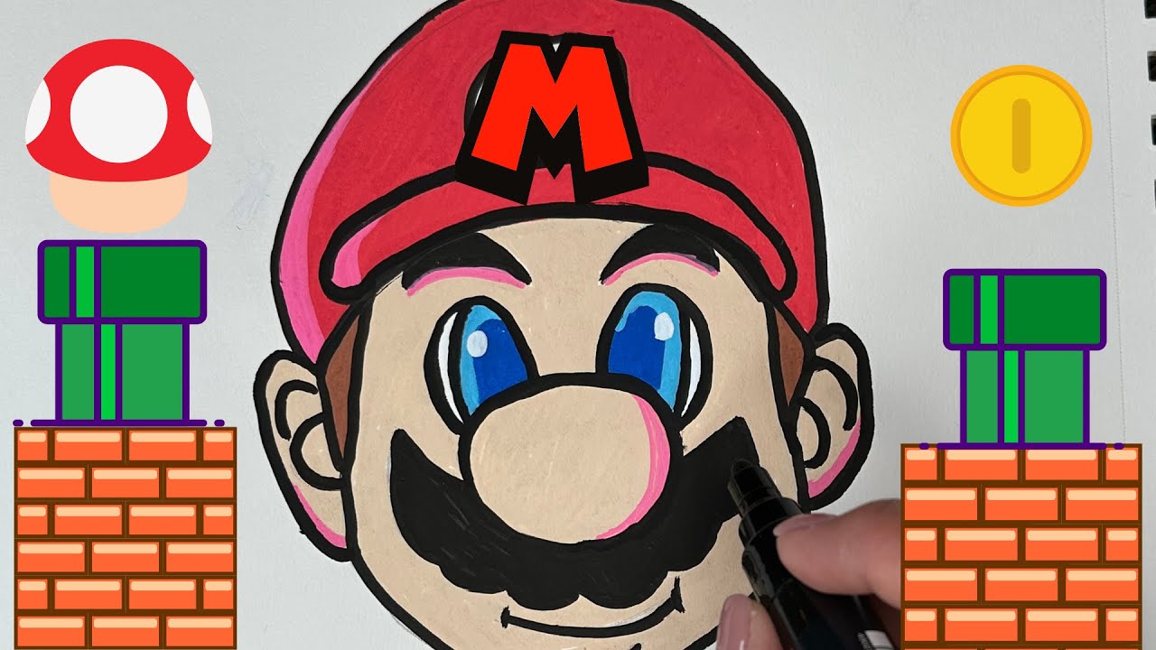 How to draw Super Mario Bros - Coloring with POSCA markers #art # ...