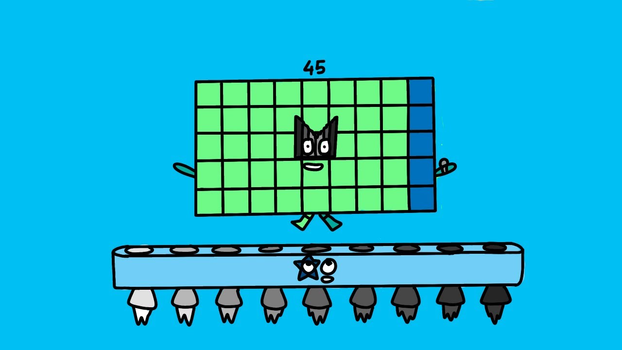 Numberblocks 45 Flying to The Blue Sky Funny Numberblocks Speed Drawing ...