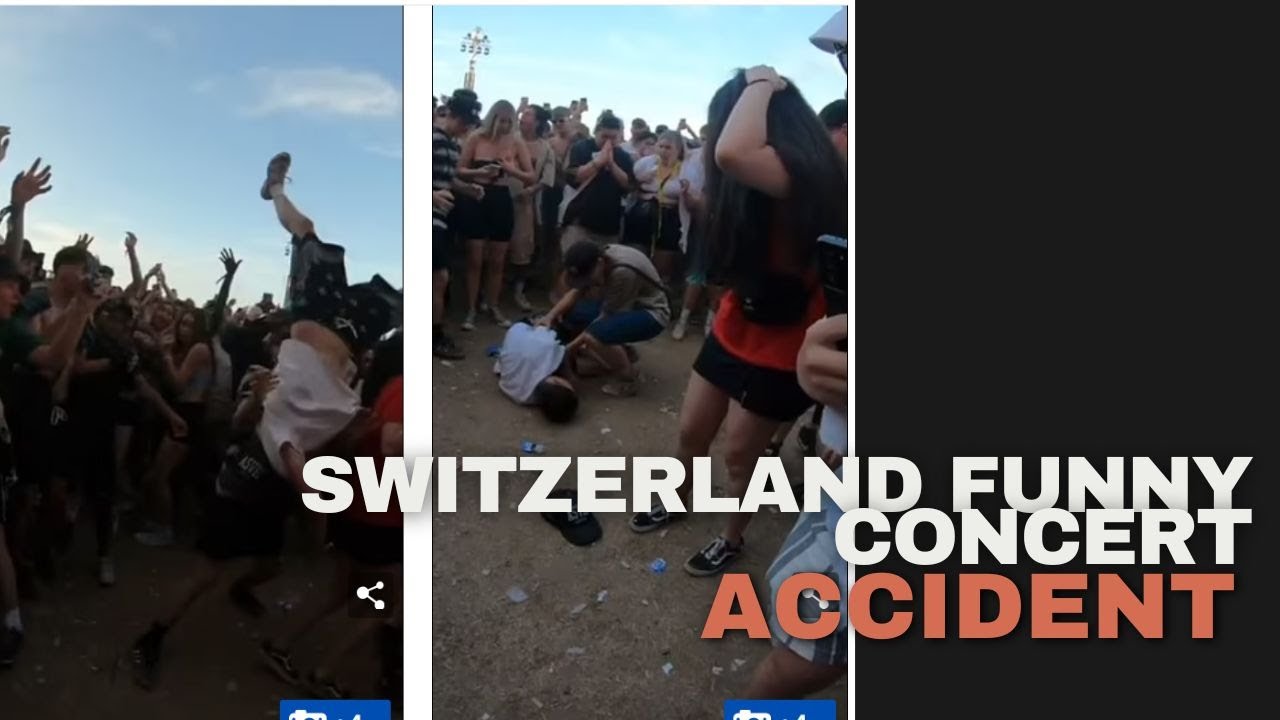 Switzerland Funny Concert Accident | The poor fan jumped off the stage ...