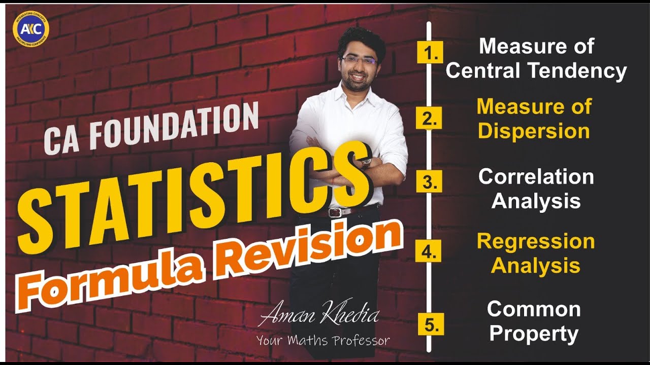 CA Foundation | Statistics | All Formula Revision | With Proper Linkage | Easy Way to Revise ...