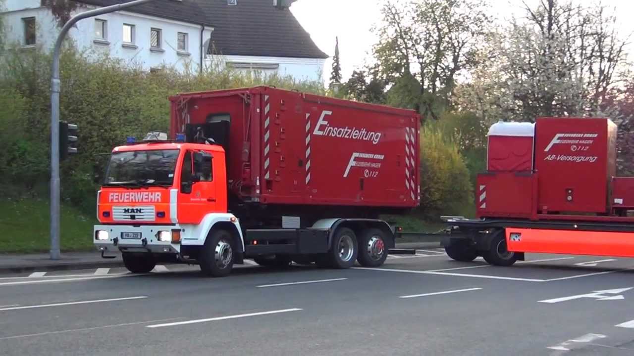 WLF AB-Einsatzleitung mit MZA AB-Versorgung + LF 16-12 + MTF FF Hagen ...